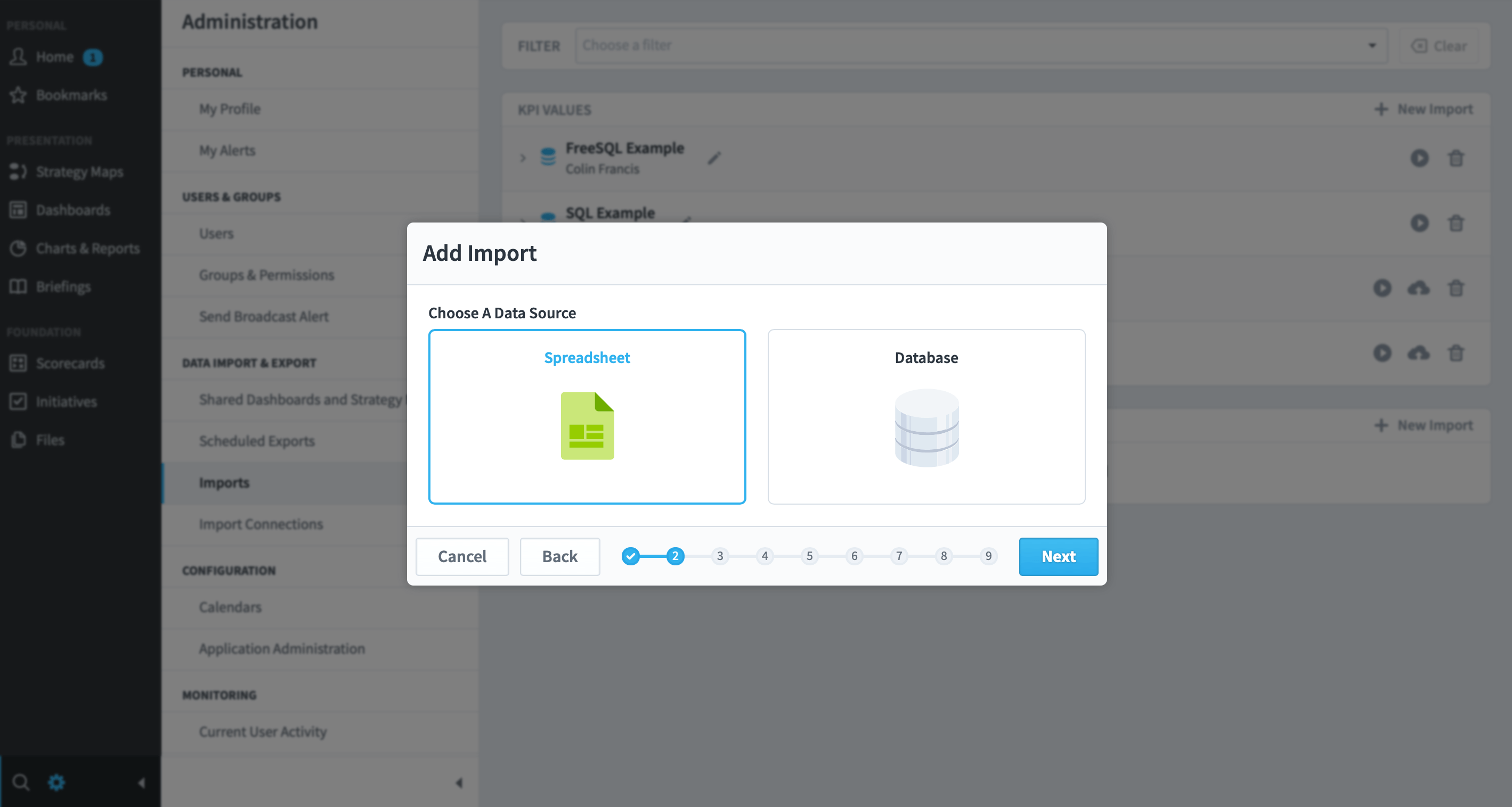 Importing actual values | Intrafocus